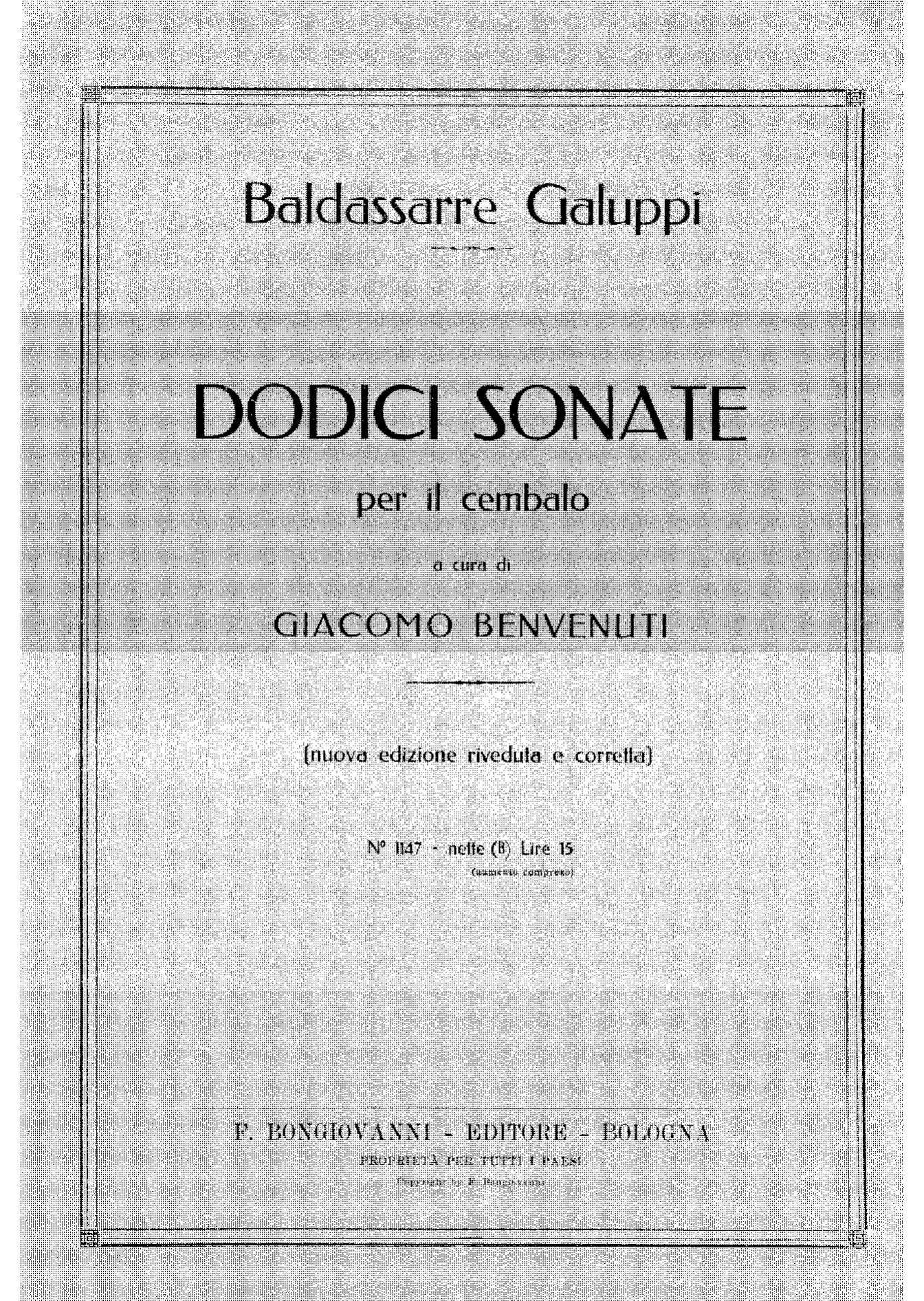 Galuppi, Baldassare Sonata No 5, C Major (sheet music) - Sheet Music ...