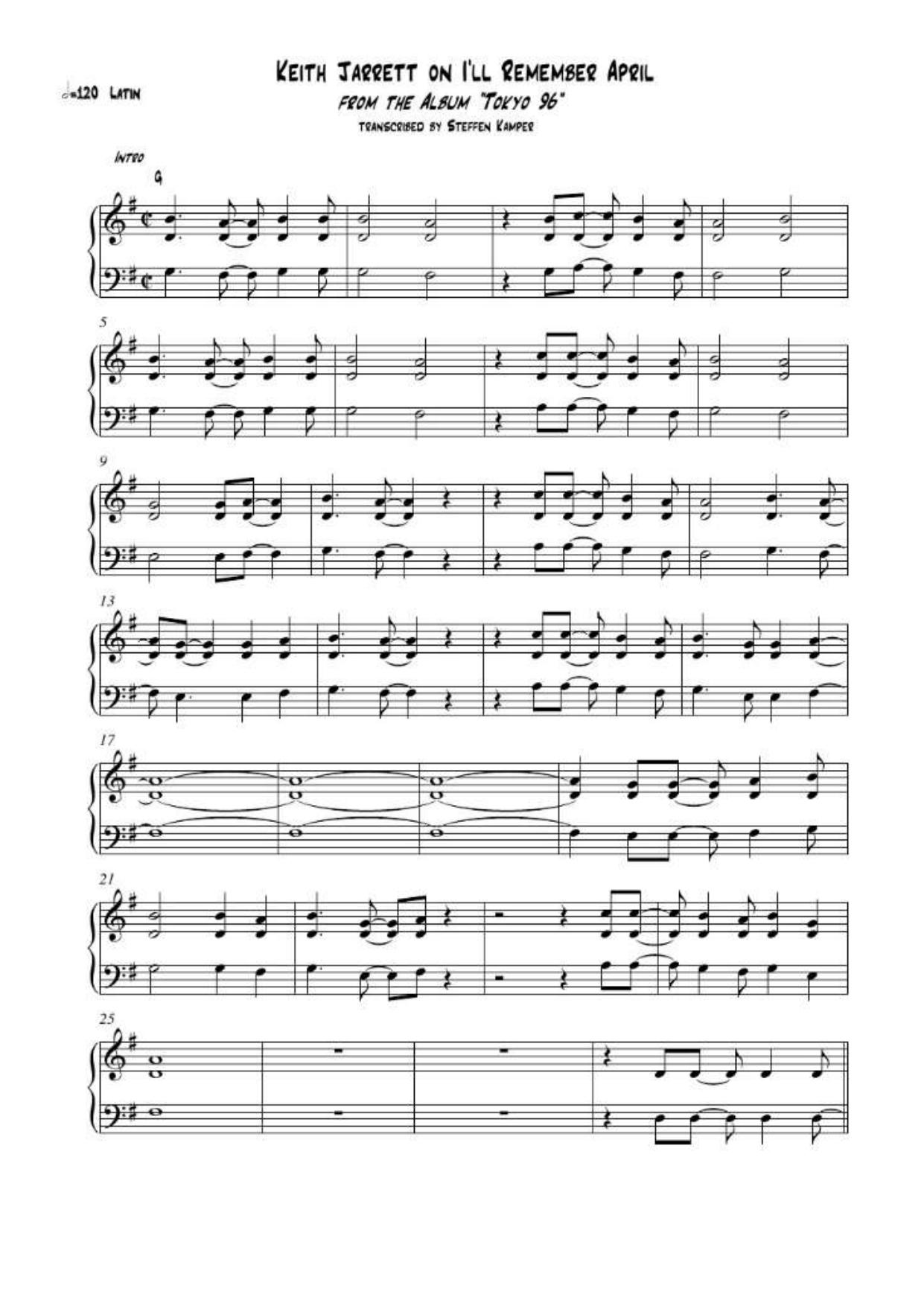 Keith Jarrett - Sheet Music Library (PDF)