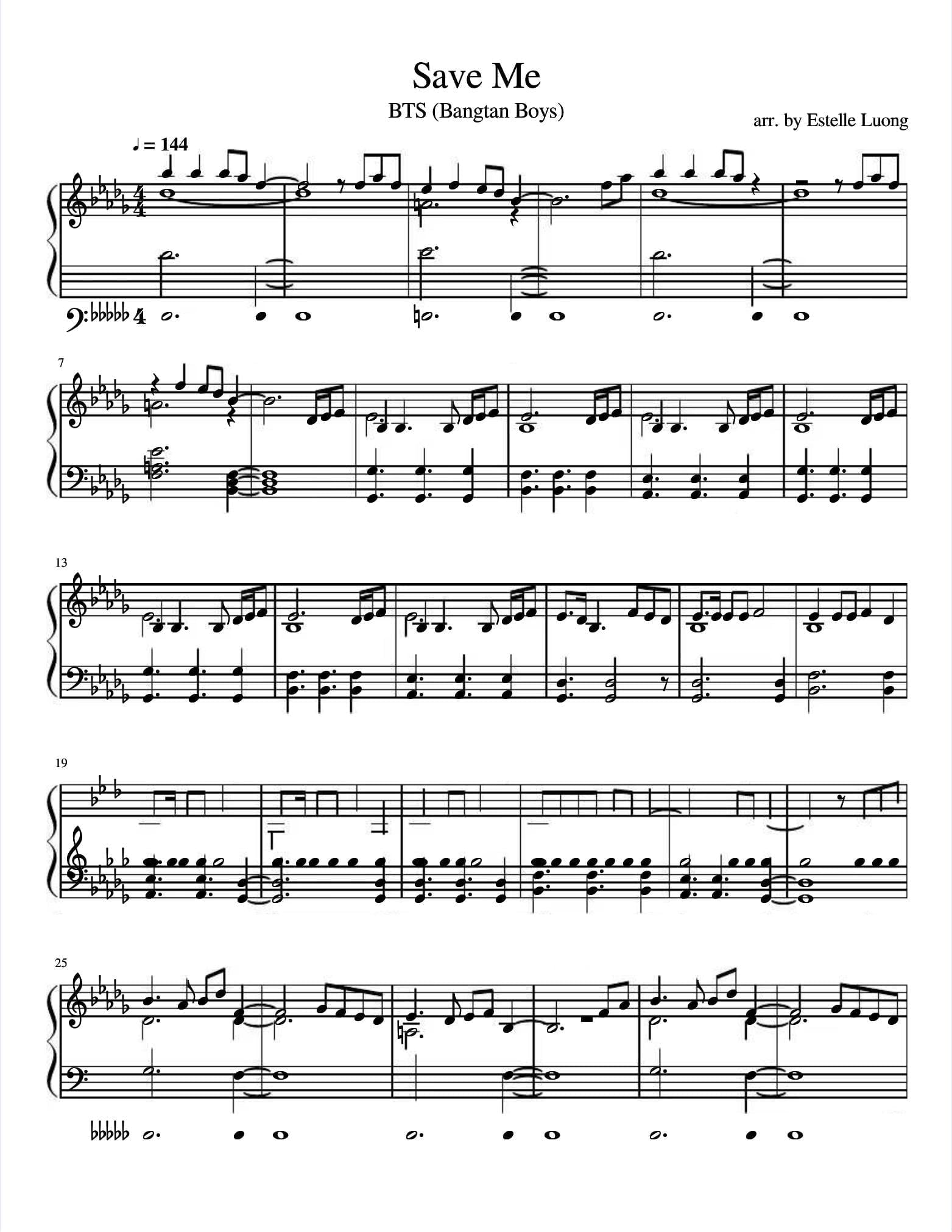 BTS 방탄소년단 sheet music - Sheet Music Library (PDF)