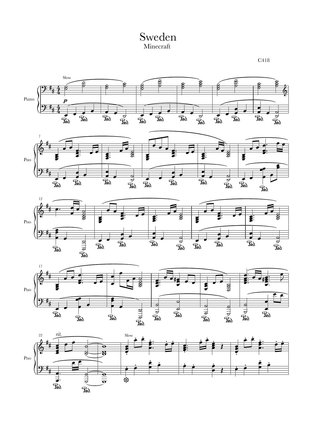 Video Games Sheet Music - Sheet Music Library (PDF)